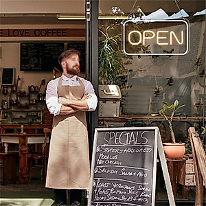 YOYAL Open Letter Neon Sign Led Modeling Light Luminous Letters Signboard Acrylic Panel Neon Decorative Light, 41x23cm