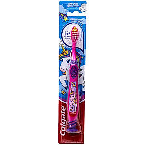 Colgate Kids Unicorn Toothbrush with Suction Cup for Children 5+ Years Old, Extra Soft (Colors Vary) - 1 Count