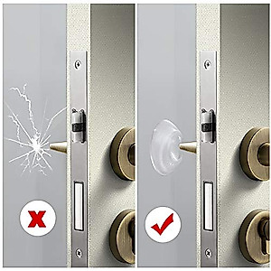 9 Pcs Door Bumper Wall Protector , Self Adhesive Clear Door Stoper Knob Pads, Soft Reusable Rubber Wall Protectors Shield for Preventing Damage to Cabinet, Handle, Bed