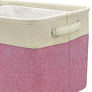 Sorbus Fabric Storage Cubes 15 Inch - Big Sturdy Collapsible Storage Bins with Dual Handles - Foldable Baskets for Organizing -Decorative Storage Baskets for Shelves | Home & Office Use -3 Pack| Pink