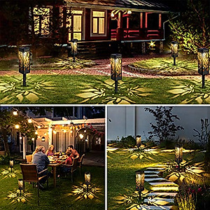 TomCare Solar Lights Outdoor Upgraded Bright Solar Pathway Lights Bigger Size Decorative Solar Garden Lights Waterproof Solar Powered Led Landscape Garden Lighting for Path Yard Walkway, 8 Pack