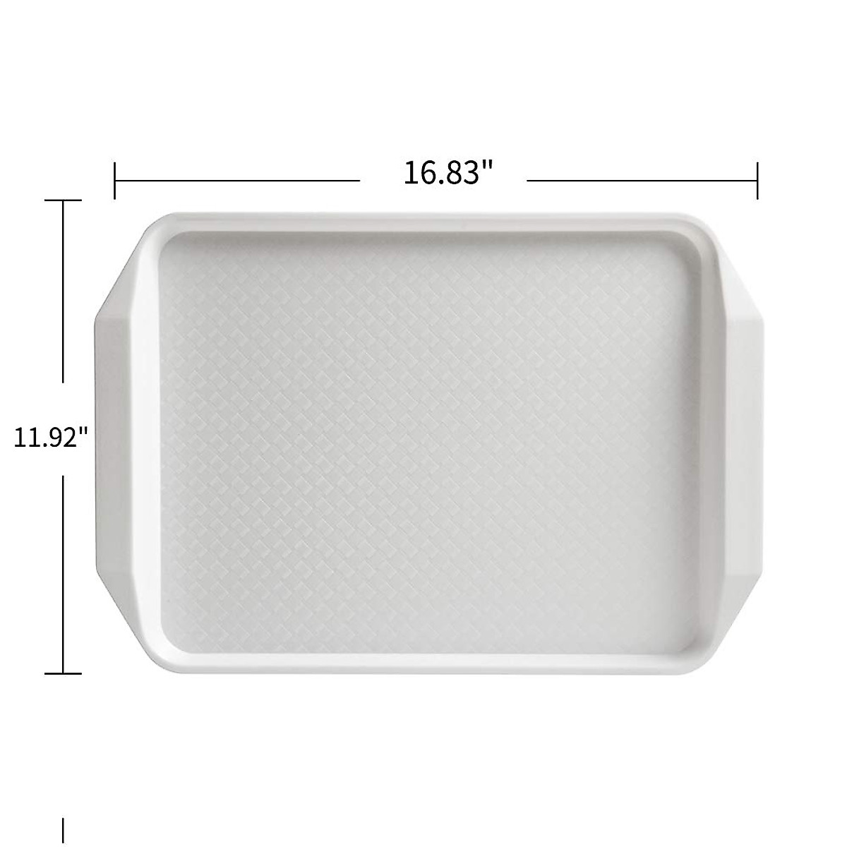 Aebeky 12-Piece White Plastic Fast Food Serving Trays,16.83 by 11.92-Inch