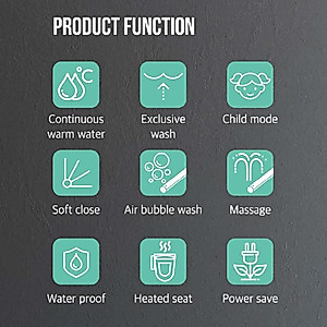 TREVI Bidet Toilet Seat, Elongated White Seat Sleek Design, Warm Air Dryer, Rear & Front Wash, Stainless Steel Nozzle, Nozzle Self-Cleaning, Nozzle Oscillation and Pulse, Korea Made AB210