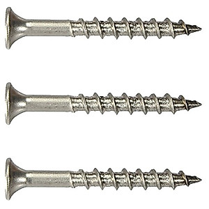 #10 x 3" Deck Screws 18-8 Stainless Steel, Square Drive, Type 17 Wood Cutting Point, Quantity 100, Size Number 10 x 3" Long by Fastenere