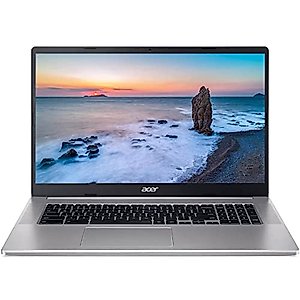 Acer 2022 Chromebook, 17" IPS Full HD(1920x1080) Screen, Intel Celeron Processor Up to 2.80 GHz, 4GB DDR4 Ram, 64GB SSD, Super-Fast 6th Gen WiFi, Chrome OS, Natural Silver(Renewed)