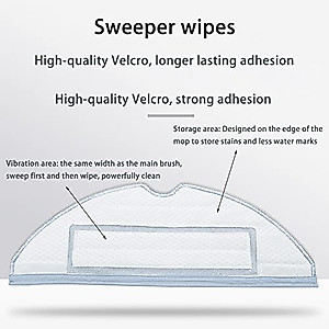 Vacuum Mop Replacement Pad for Roborock T7S T7S S7 Plus Reusable Hard Floor Robot Cleaner Cloth, Lenmu Mica Microfiber Soft Pad 4 Pack