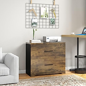 Panana 2-Drawer Wood Lateral File Cabinet, Filing Cabinets Anti-Tilt Mechanism for Home Office Storage Organization, Accommodates Letter/A4/Legal Size, New Heightened Drawer Design Home Office (Wood)