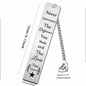 Thank You Gifts Leaving Gifts for Colleagues Teacher Nurse Never Underestimate The Difference You Made Bookmark Presents Appreciation Gifts Going Away Gift Goodbye Gifts (Never Underestimate)