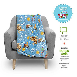 LA GRANJA DE ZENÓN Flannel Blanket 1 Square El Reino Infantil | Super Soft Plush Throw Blanket | Kids Bedroom Decor