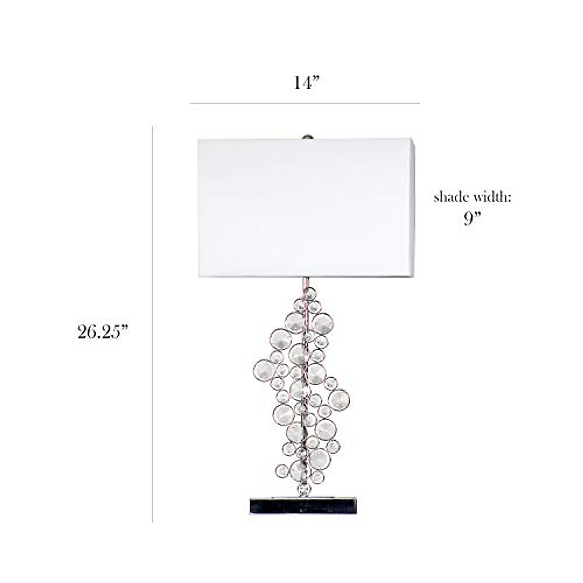 Elegant Designs LT1027-CHR Prismatic Crystal Sequin and Chrome Table Lamp