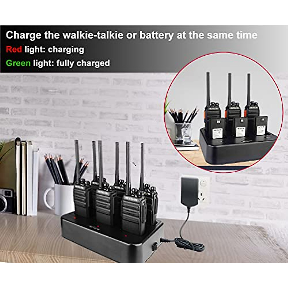 Case of 6,Retevis H-777S Walkie Talkies Long Range,Portable Two Way Radios with Six-Way Multi Gang Charger,Clear Voice, Hands Free 2 Way Radio,for School,Warehouse,Restaurant