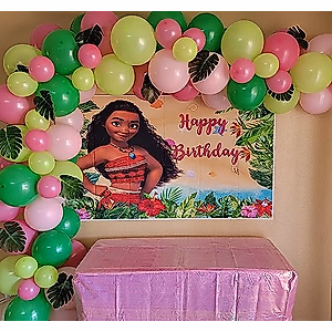 Moana Maui Birthday Party Decarotion Supplies 104pc Hawaii Balloons Arch Garland Kit 5x3ft Moana Backdrop for Girl Baby Shower Party