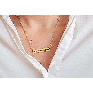 Personalized bar necklace for women, custom engraved stainless steel name plate necklace gift gold, silver and rose gold for mothers day, coordinates, dates, roman numeral, friendship, christmas