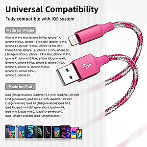 [Apple MFi Certified] iPhone Charger Fast Charging 3 Pack 10 FT Lightning Cable iPhone Charger Cable Nylon Braided Long iPhone Cord Compatible with iPhone 14 13 12 11 X Pro Max Plus SE and More