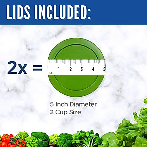 Replacement Lid for Pyrex 5" Storage Plastic Cover 2 Cup Bowl 7200-PC Turqoise (2-Pack)