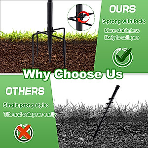 Upgraded Thicken Bird Feeder Pole for Outdoors - Easy to Assemble Heavy-Duty Bird House Stand for Blue Bird, 60in 5 Prongs Base Adjustable Stand Pole Mount Kit