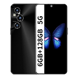 VIQEE Phones U21, 5G Unlocked Phones, 2K FHD+ Screen, Mobile Phones 6GB+256GB ROM+TF 128GB, Snapdragon Gen2 Processor, Smartphone Android Camera 24MP+64+12+12MP, WiFi NFC, Dual Sim - Black