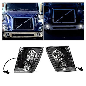 ECOTRIC LED Fog Light Lamp Compatible With 2003-2017 Volvo VNL/VN Trucks Pair Set LH&RH Passenger&Driver