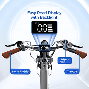 Totem Electric Bike Commuter Cargo-750W Motor Adult Electric Bicycles, 20"×3.0" Fat Tire Cargo Ebike with 48V 15Ah Removable Lithium Battery,Mechanical Locking Suspension Fork-Silver