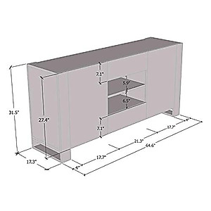 Meble Furniture Woody Modern 64.5" Sideboard (Oak/Gray)