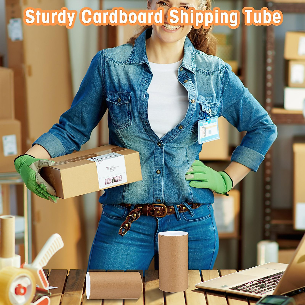 Yeaqee 20 Pack Mailing Tubes with Caps Poster Holder Tube 3 x 6 Inch Round Cardboard Mailers for Artwork Advent Calendars Classroom Craft Shipping DIY Projects Gifts Packing Maps Packaging, Brown