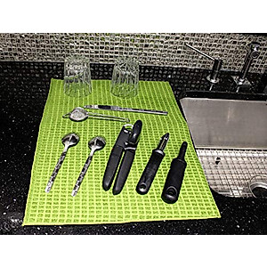 Dependable Industries inc. Essentials Microfiber Dish Drying Mat 2 Pack 20 X 15 Inch Kitchen Counter Mats Reversible Baby Bottles Dish Dry Pad Super Absorbent