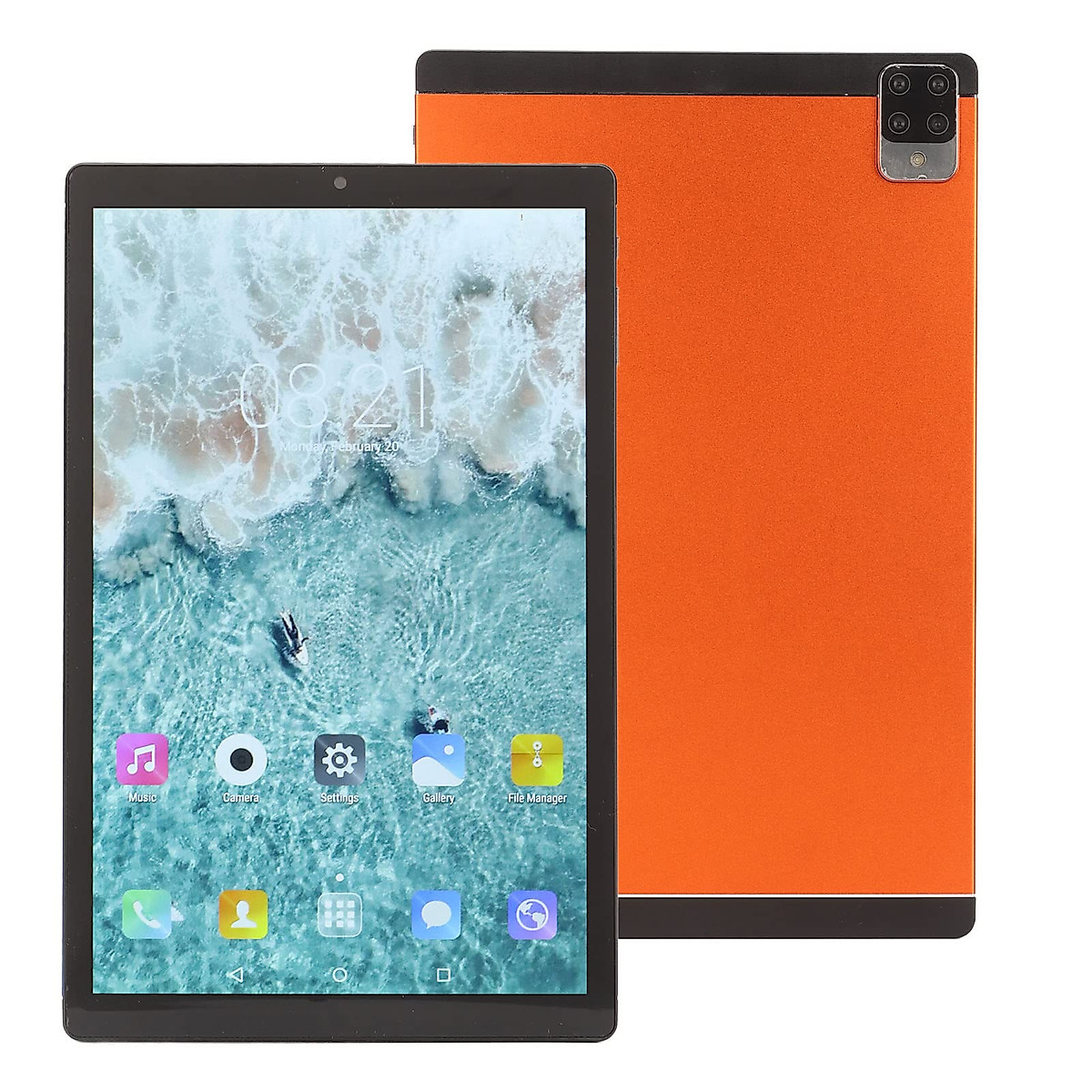 AMONIDA Orange Tablet, 4GB RAM 64GB ROM HD Tablet 5G WiFi 10.1 Inch (US Plug)