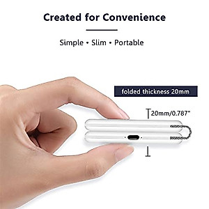 Foldable Wireless Charger Station 3 in 1, 15W Magnetic Fast Travel Charging Pad for Multiple Devices (White)