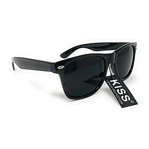 My Shades - Retro 80's Classic Rectangle Sunglasses (Black, Super Dark)