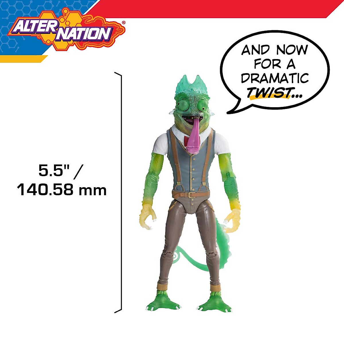 Alter Nation Sham Human Chameleon Alligator Hybrid Web Cartoon Dark Horse Comics Graphic Novel Action Figure with Thermal Color Changing Body & Mini Comic Book Great Gift for Kids 6 & Up