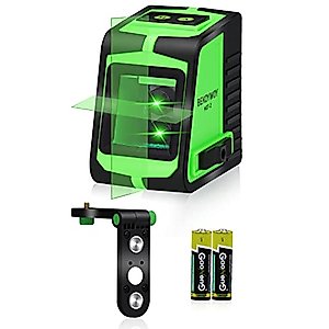BEKOYWOY Green Beam Laser Level, Cross Line Laser with Dual Laser Module, 50ft Self-Leveling Vertical and Horizontal Line Selectable with 360° Magnetic Base, Battery Included (MQT-2)
