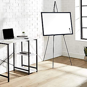 Mutualsign Display Easel Stand Black Easel Folding Tripod Floor Standing Poster Easel, Lightweight Metal Porta ble Display Easel, Base 63" Max, Supports 5 pounds