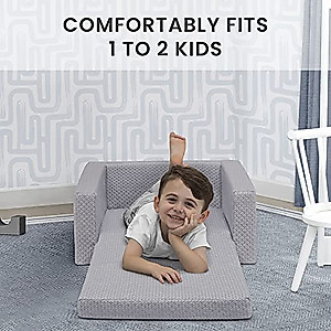 Delta Children Serta Cozee Flip Out Memory Foam Chair, Grey