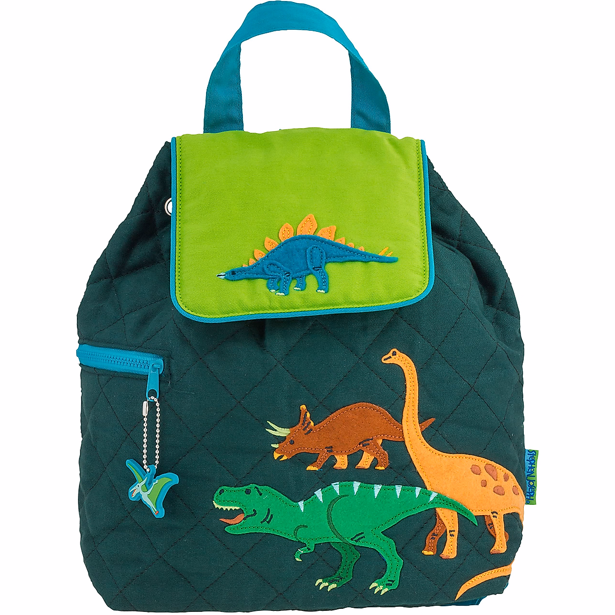 Stephen Joseph Kids' Unisex Toddler Back to School, Quilted Backpack, Dinos Dark Green, One Size