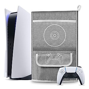 Esimen Sleeve Protective Case Dust Cover for PS5 Console /Playstation 5 Digital Edition ,PS5 Controller Skin Compatible with 12 Game Disc Pockets
