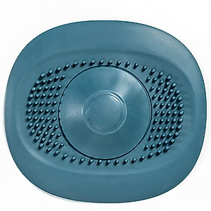 Hair Catcher Durable Silicone Hair Stopper Shower Drain Covers Easy to Install and Clean Suit for Bathroom Bathtub and Kitchen 1 Pack, Blue