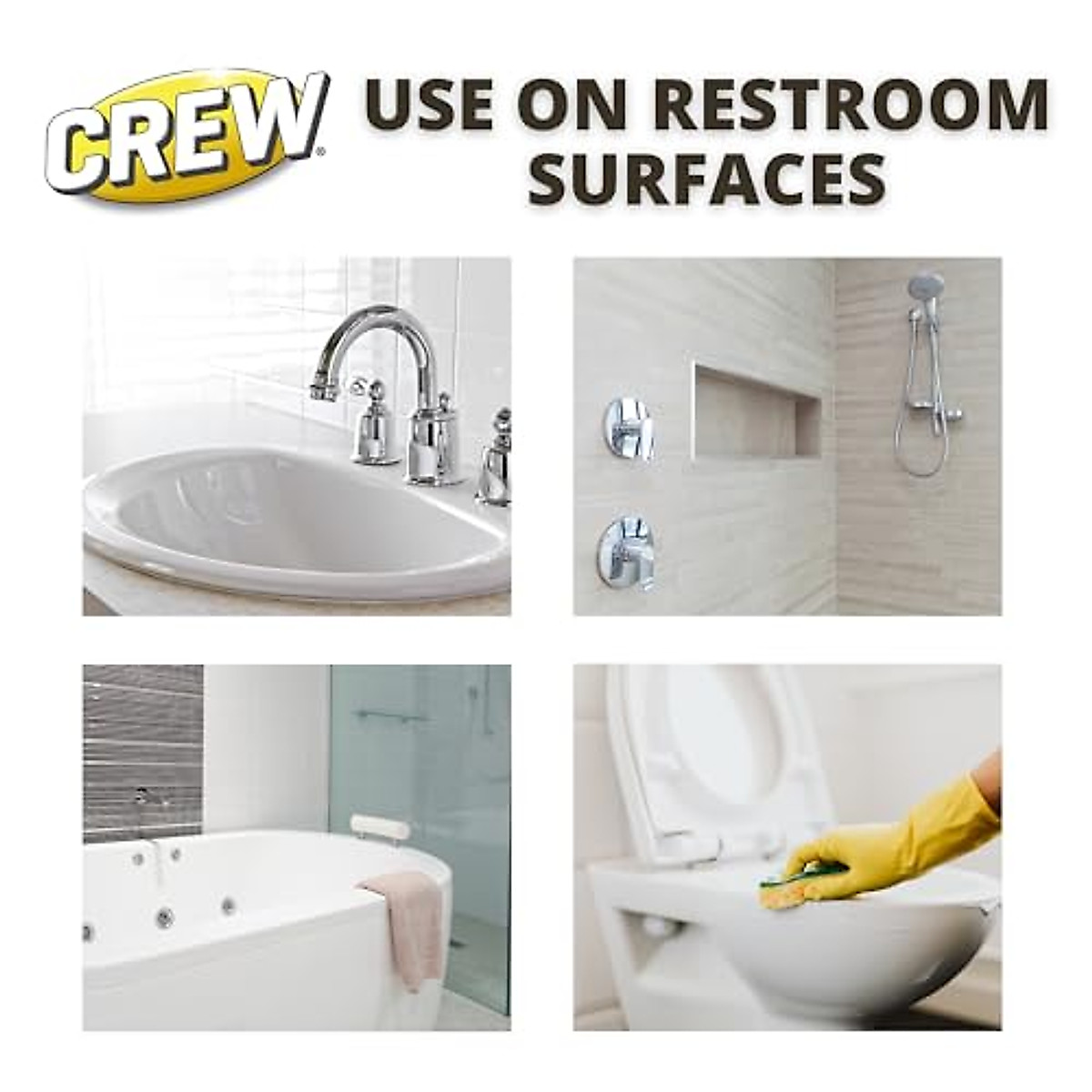 Diversey - CBD540281 Crew Shower, Tub and Tile Cleaner 32 oz./946 mL Capped Spray Bottles (Pack of 4)