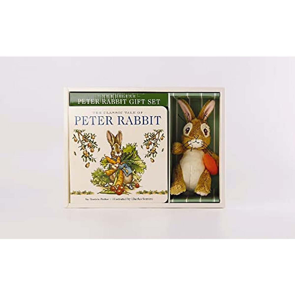 The Peter Rabbit Deluxe Plush Gift Set: The Classic Edition Board Book + Plush Stuffed Animal Toy Rabbit Gift Set (A Classic Tale of Adventure and Virtue with Plush Peter Rabbit Toy)