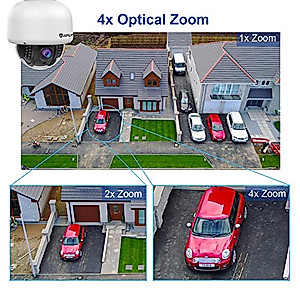 Dericam Outdoor PTZ WiFi Security Camera,1080P IP Surveillance CCTV Camera,Pan/Tilt/Zoom,4X Optical Zoom,Night Vision,Motion Detect,IP65 Weatherproof Pre-Instal 32G SD Card, White