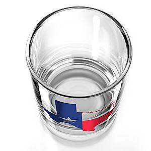 Texas Flag - Old Fashioned Whiskey Rocks Bourbon Glass - 10 oz capacity
