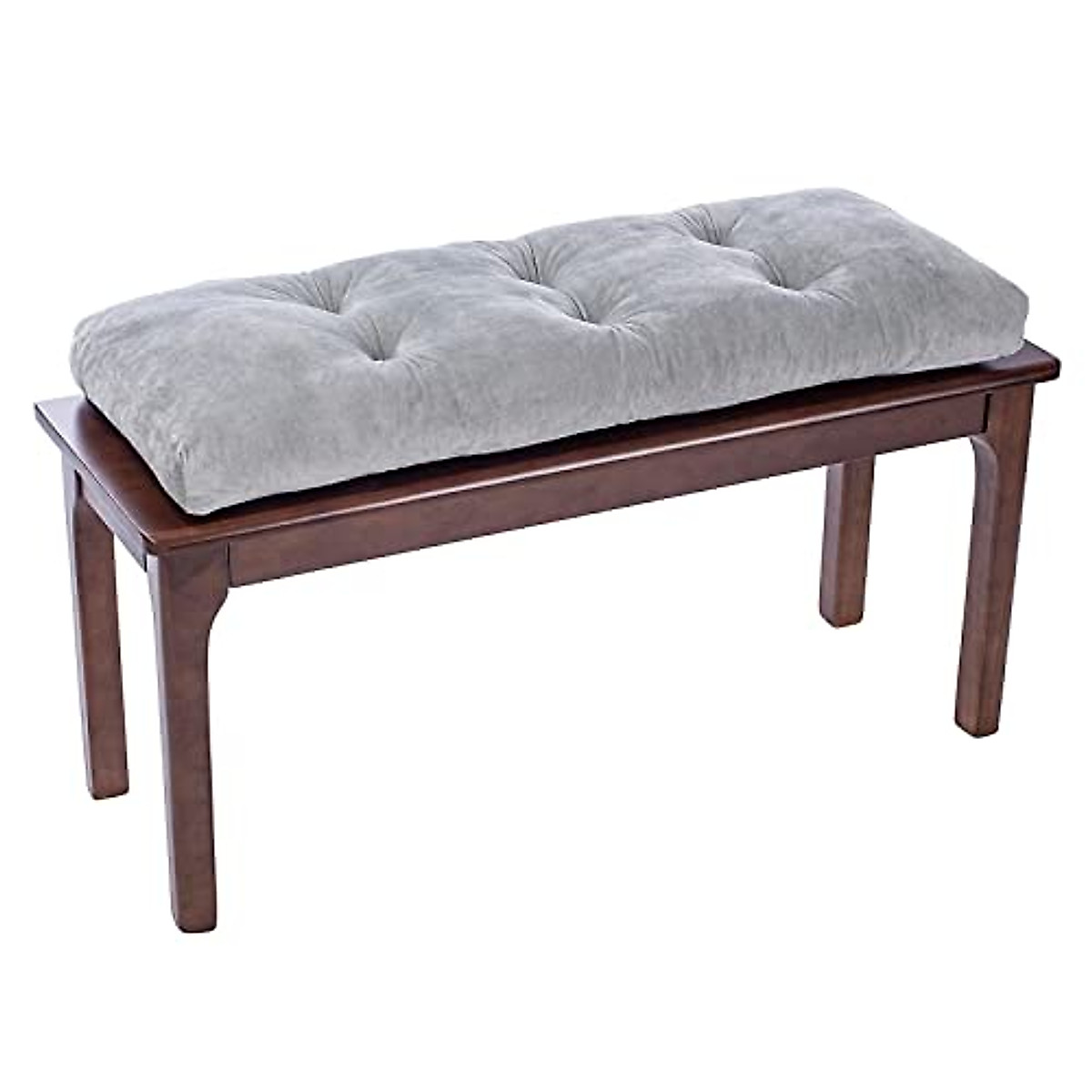 JAMPAYANG Bench Cushion, Non-Slip Tufted Bench Cushions for Swing, Shoe Storage, Window Seat (36"x14", Grey)