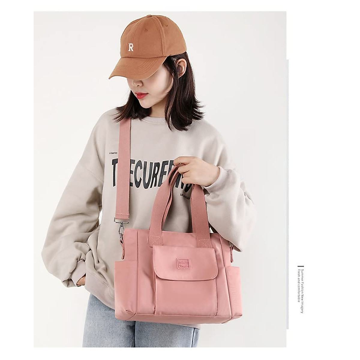 Women's Canvas Tote Bag Crossbody Satchel Bag Nylon Purse Shoulder Bag Hobo Bag Cute Large Size Casual Clutch