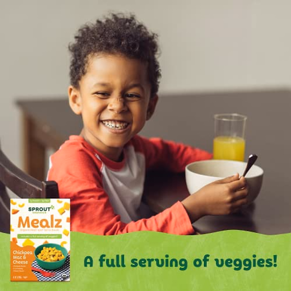 Sprout Foods Organics, Big Kid Mealz, Chickpea Mac & Cheese, Organic Microwavable 6 oz Bowl (8-count)