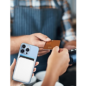 Magnetic Card Wallet Holder with MagSafe for iPhone 15 Pro Max/15 Pro/15 Plus/15,for iPhone 14 Pro Max/14 Plus/14 Pro/14, for iPhone 13 Pro Max/13 Pro/13/13 Mini, for iPhone 12/12 Pro/12 Max,White