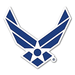 Blue and White Air Force Wings Magnet by Magnet America is 4.48" x 4.9" Made for Vehicles and Refrigerators