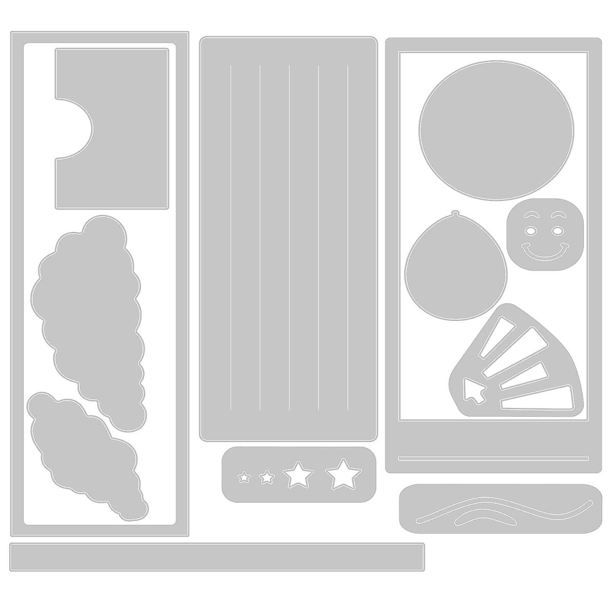 Sizzix Thinlits Die 665086 Rainbow Slider Card by Georgie Evans 13 Pack, Multicolor