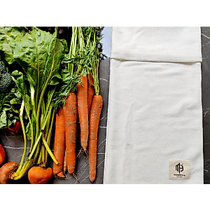 Organic Cotton Vegetable Crisper Bag - Variety Set of 3 - Simply Wet & Keep Your Veggies Fresher, Longer in Refrigerator!