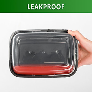 NutriBox [30 Pack] Meal Prep Containers in 3 Sizes 12, 24, 28 oz, Durable, Stackable, Reusable, BPA Free, Microwaveable, Dishwasher, Freezer Safe, Bento Box, Food Storage Set