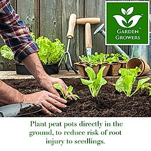 Garden Growers Seed Starter Pots – 3 Inch Biodegradable Peat Pods for Starting Flowers and Vegetables – Breathable and Absorbent for Aeration and Root Growth (60 Pots with 10 Bonus Plant Labels)