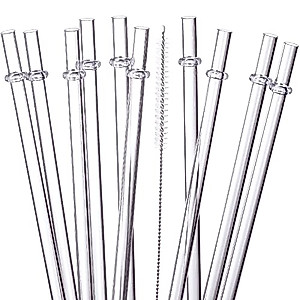 24 Pcs, Highly Clear Reusable Straws with 4 Straw Brushes, 10.5 in Long Hard Plastic Drinking Straws, Transparent Replacement Straws for 16OZ-32 OZ Tumblers, Cups, Jars, YETI, Starbucks - BPA FREE
